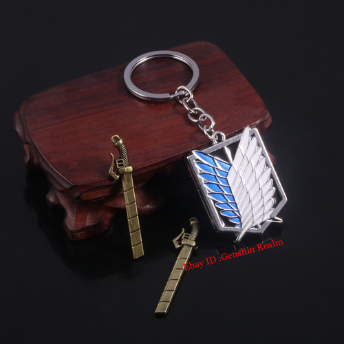 Anime Attack on Titan Eren Jaeger Keychain Pendant Necklace Collection ...