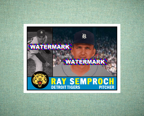 Ray Semproch Detroit Tigers 1960 Style Custom Baseball Art Card | eBay