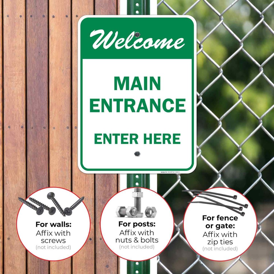 Main Entrance - Enter Here Sign, | eBay