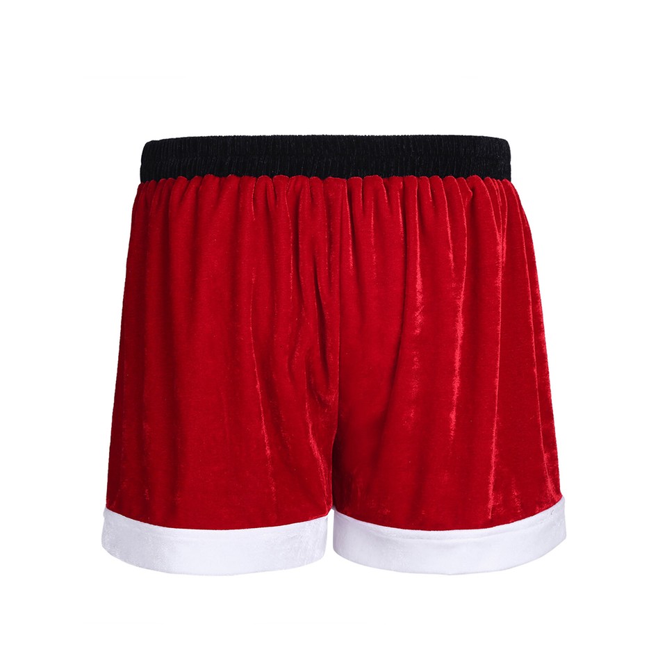 UK Men Santa Boxer Shorts Christmas Red Velvet Xmas Holiday Shorts+Hat ...
