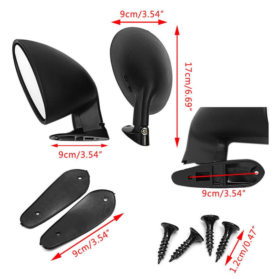 1 Pair Universal Classic Style Auto Car Door Wing Side View Mirrors ...