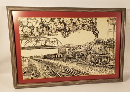 Railroad Train Engine 6218 Print Framed Railway Transportation Numbered | eBay