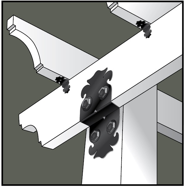 Nuvo Iron 2" Ornamental Rafter Clips RC2 (1.5" x 1.95") 12pcs - Black ...