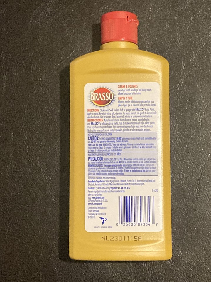 Brasso METAL CLEANER POLISH STAINLESS CHROME ALUMINUM PEWTER BRONZE ...