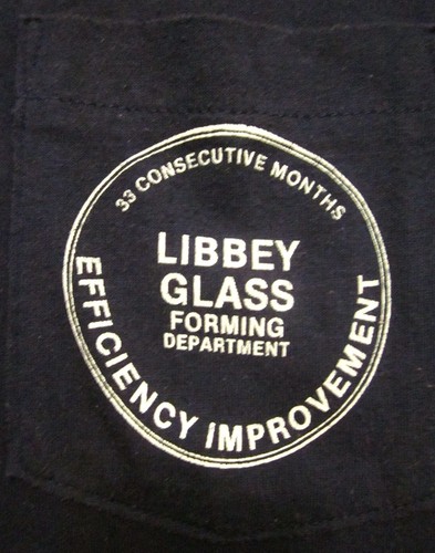 LIBBEY GLASS Owens lrg polo shirt 1970s Toledo logo Glass Forming Dept ...