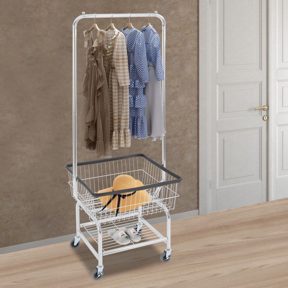 Large Capacity Clothes Cart Rolling Laundry Cart Laundry Cart with ...