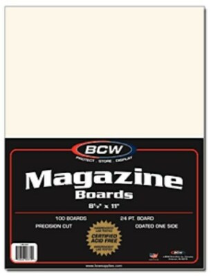 Pack / 100 BCW Magazine Size ACID FREE Backing Boards backer board | eBay