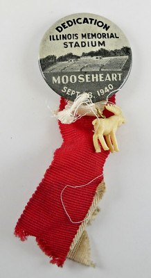 1940 Vintage DEDICATION Illinois Memorial Stadium MOOSEHEART Button ...