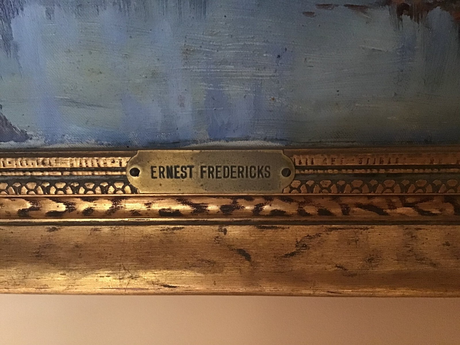 Oil on Canvas Painting of Cabin in Woods; Ernest T. Fredericks ...