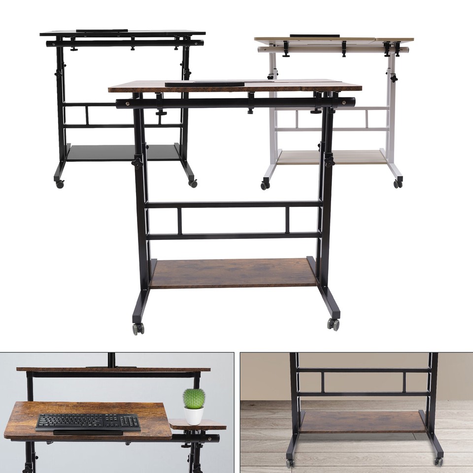 Mobile Standing Desk Adjustable Stand Up Laptop Desk Workstation for ...