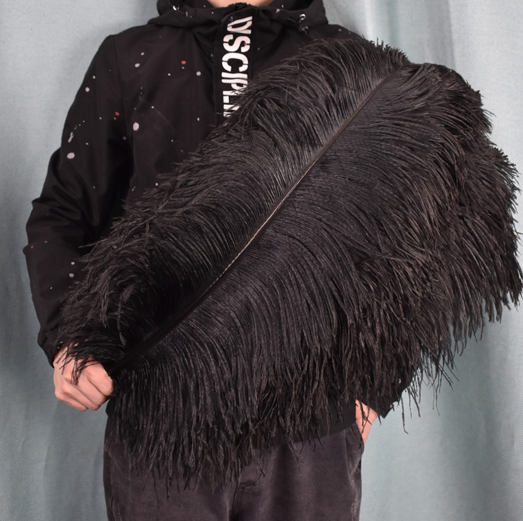 10x Dyed Big Black Ostrich Feathers Plume Home Centrepiece Wedding ...