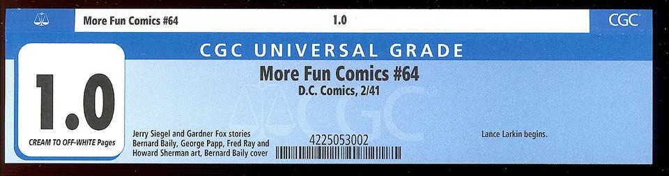 More Fun Comics #64 (Former CGC 1.0) Spectre Cover Golden Age DC Comic ...
