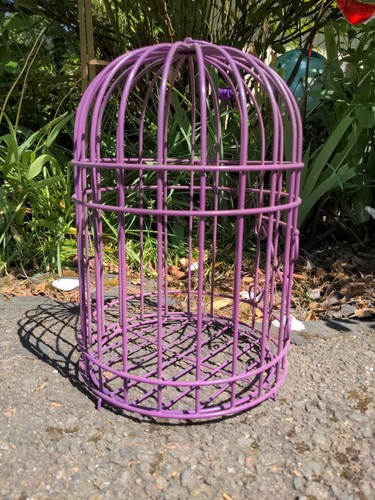 Hanging Decorative Purple Metal Bird Cage Garden Farmhouse Rustic ...