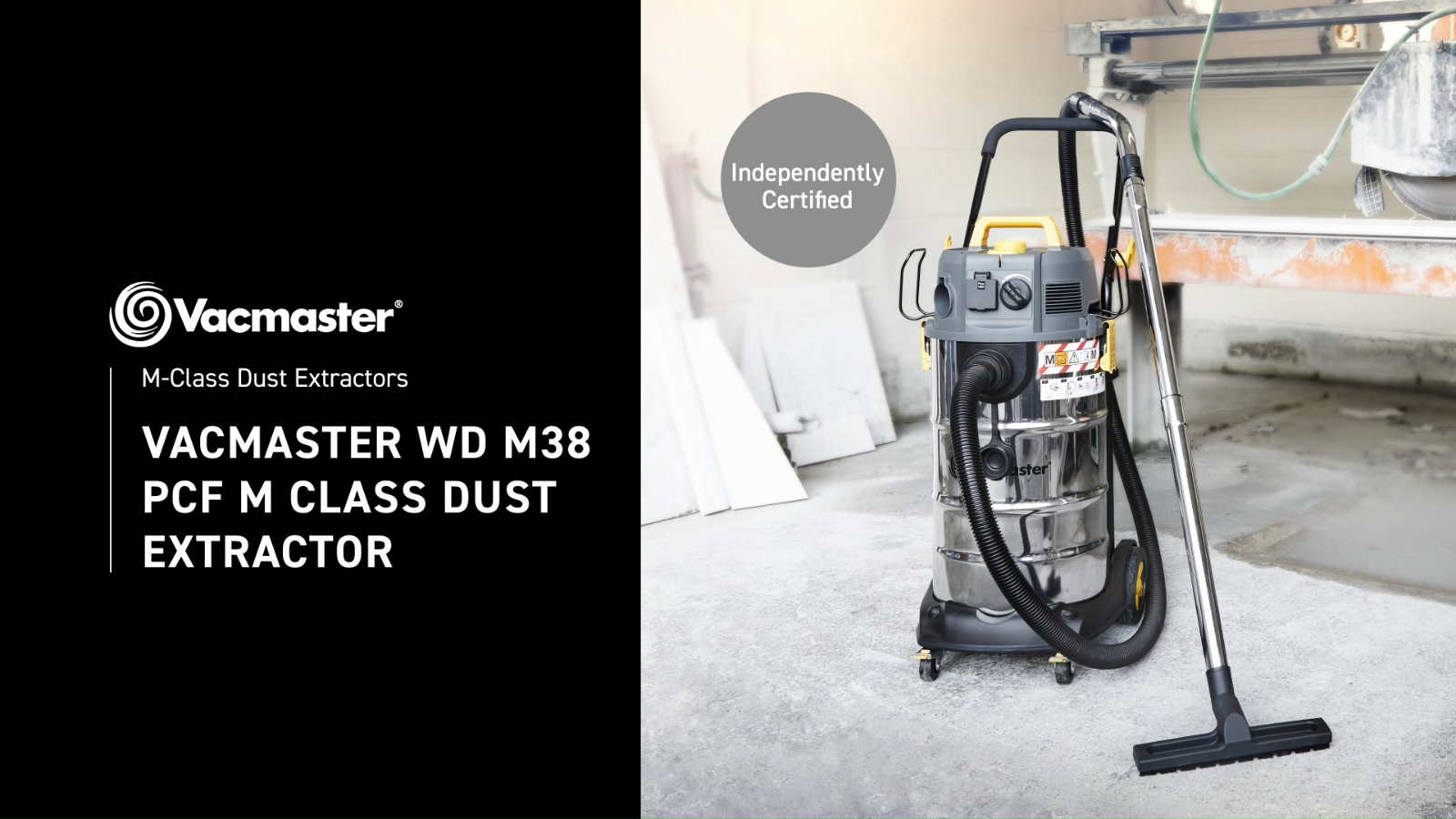 Vacmaster M-Class Dust Extractor - 38L 240V Industrial Wet & Dry Vacuum ...