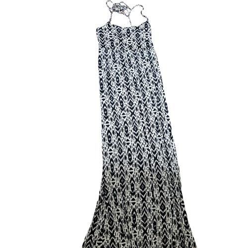 Volcom Play Along Maxi Dress Strappy Back Size Small Blue And White ...