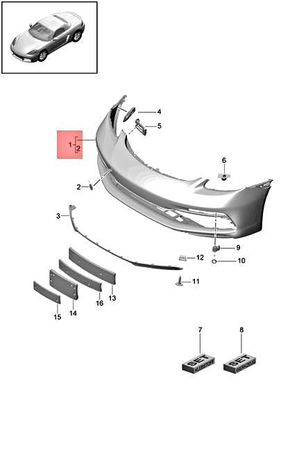Genuine PORSCHE 718 Boxster Cayman 982 982C Trim front 982898041G | eBay