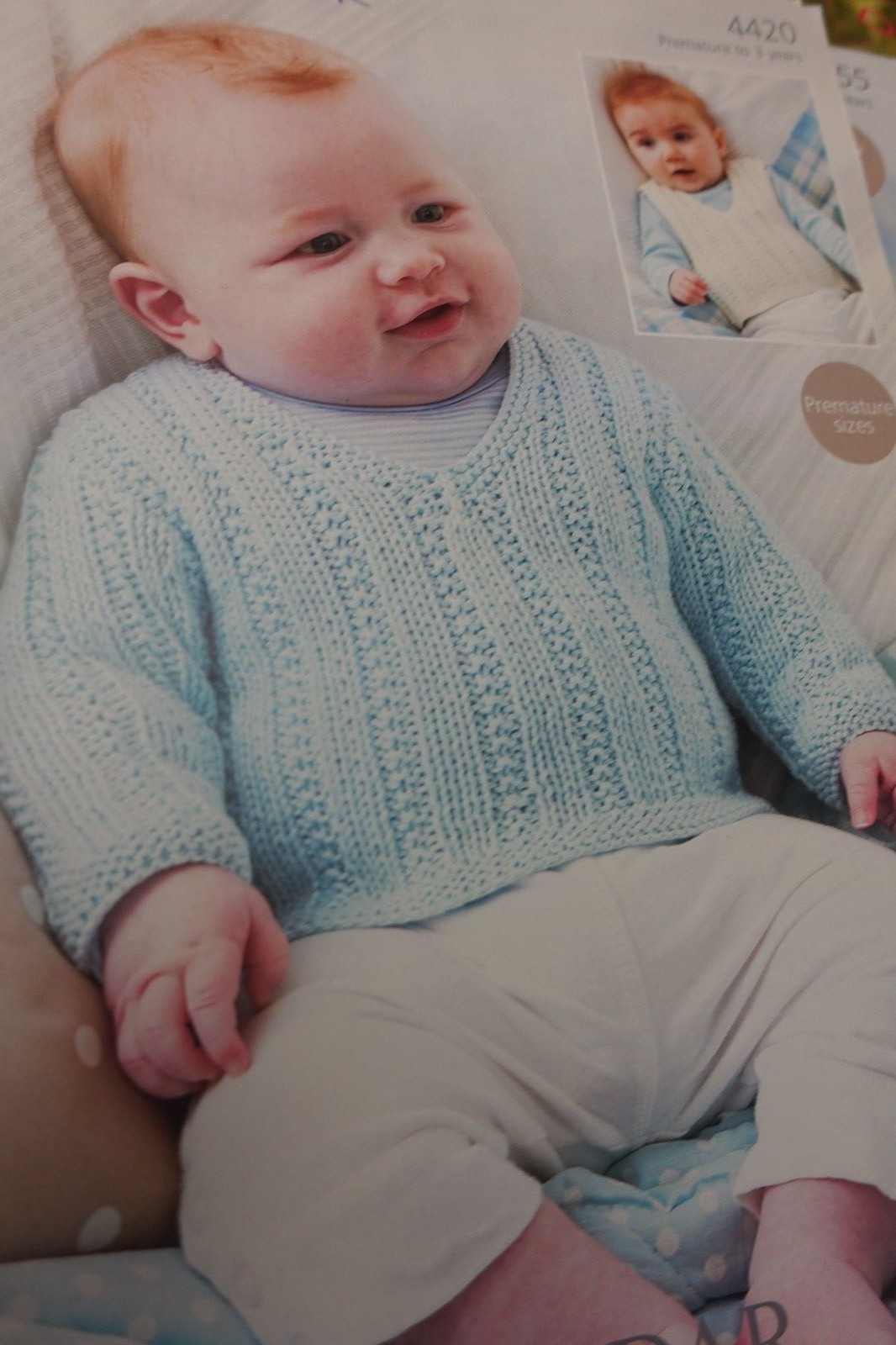 Sirdar Knitting Pattern 4420 Snuggly Baby DK sweater vest Preemie to 3yrs | eBay