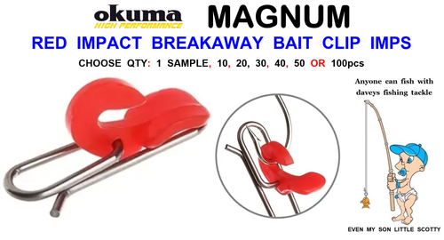 OKUMA RED: BREAKAWAY IMPS SEA FISHING BAIT CLIP HOOK IMPACT SHIELD FAST ...