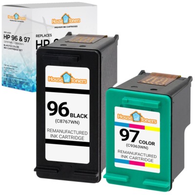 2PK Fits HP 96 Black HP 97 Color Ink Cartridge 7210 7210v 7210xi 7310 ...