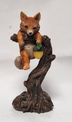 Solar LED Fox on Tree Statue Outdoor Garden Decoration for Lawn and ...