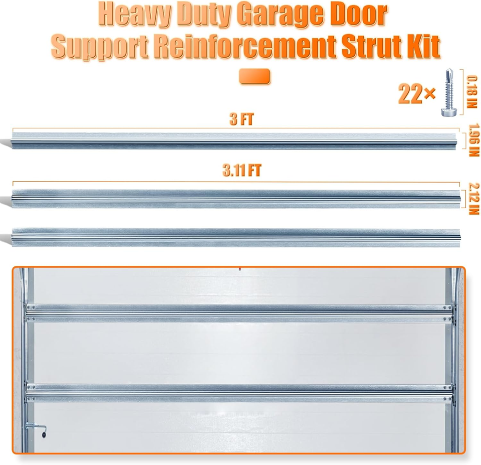 Heavy Duty Garage Door Reinforcement Struts - Ultimate Hurricane, Storm ...