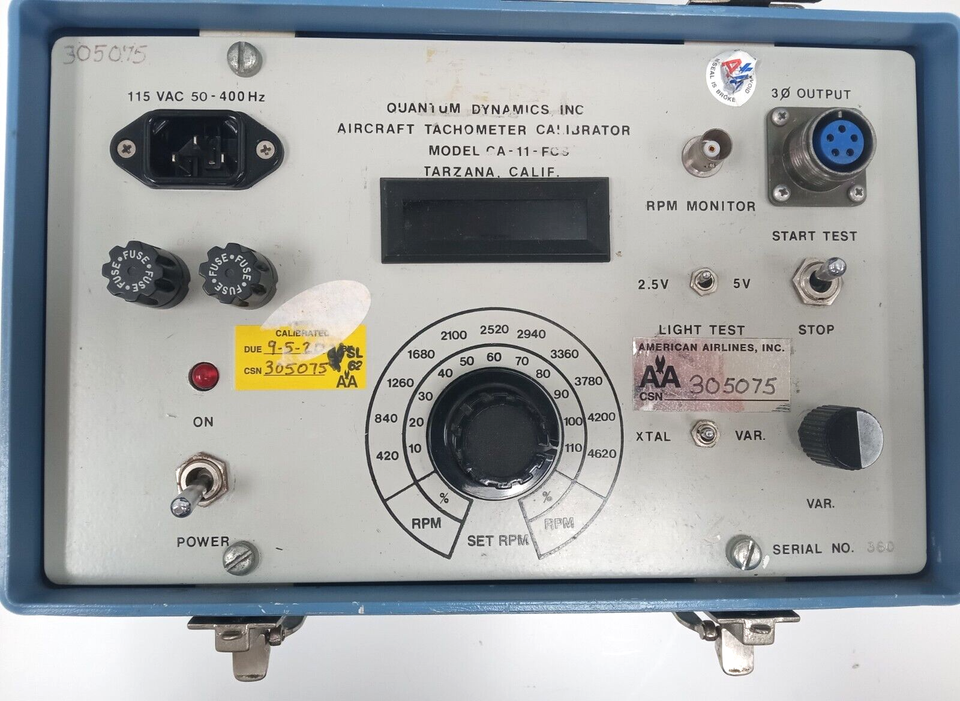QUANTUM DYNAMICS TACHOMETER CALIBRATOR CA-11-FCS | eBay