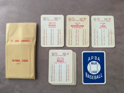 Original 1957 ST LOUIS CARDINALS APBA Baseball Team Set Complete Nice ...