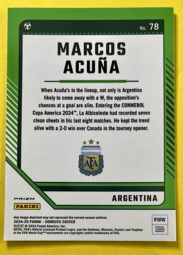 Marcus Acuna 2024-25 Donruss FIFA OPTIC VELOCITY PRIZM Card #78 ...