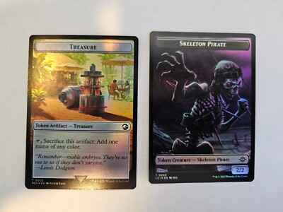 MTG FOIL Treasure (02) Skeleton Pirate (08) Double-Sided Token - LCI ...