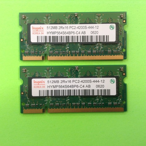 Set of (2) Hynix HYMP564S64BP6-C4 512MB (1GB Total) PC2 4200S Random ...
