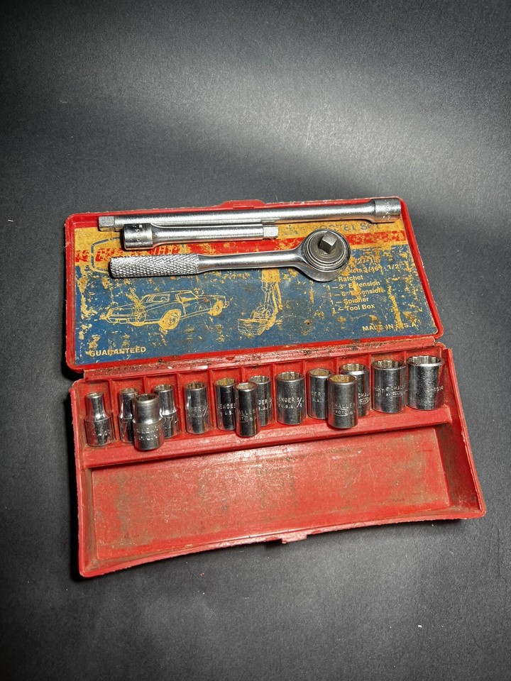VINTAGE 16 PC 1/4 INCH DRIVE PROTO SOCKET SET AS PICTURED AND DESCRIBED ...
