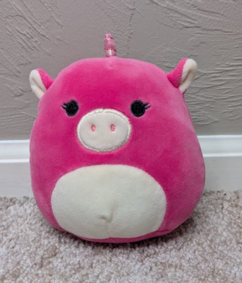 Squishmallows Kellytoy Pink White Zoe Unipig Unicorn Pig 5" Plush 2018 ...