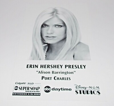 Erin Hershey Presley Promotional Photo 9x6 Port Charles 2002 General Hospital | eBay