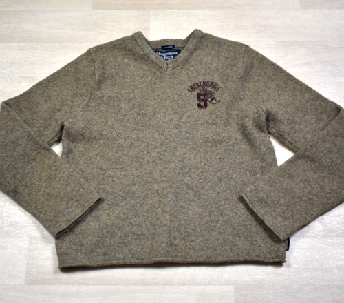 Y2K Abercrombie & Fitch Mens Muscle Fit Wool Blend Sweater Green 2000s ...