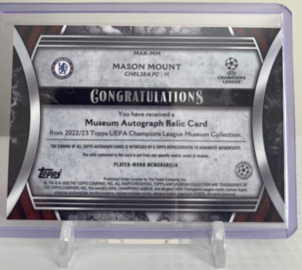 MASON MOUNT 2023 Museum Collection Autograph Relic Auto /299 | eBay