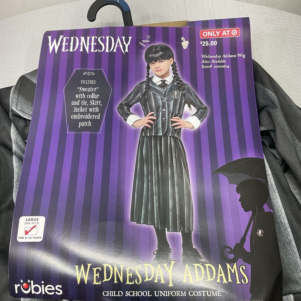 Wednesday Addams Halloween Costume Girls Size Large 10-12 NEW Kids ...