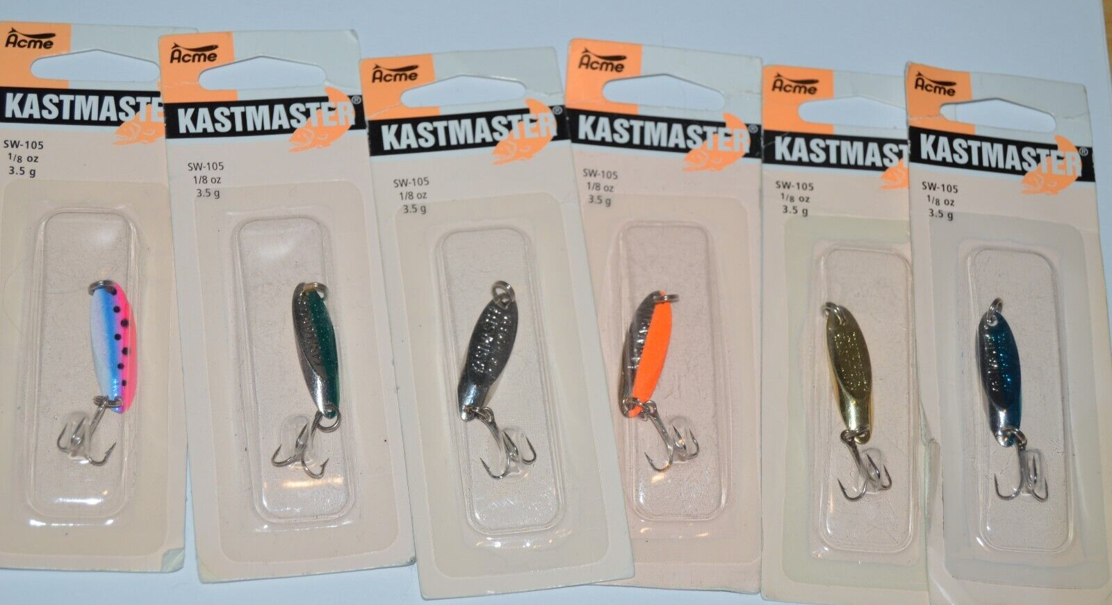 6 lures acme kastmaster jigs spoon jigging casting 1/8oz assortment | eBay