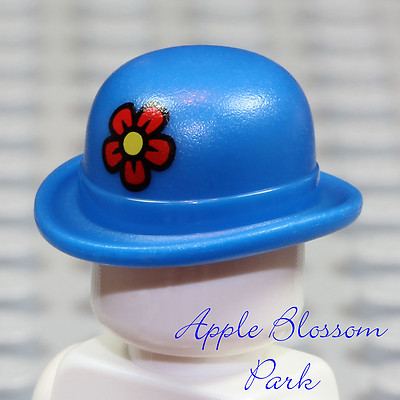 NEW Lego Minifig BLUE BOWLER HAT - Clown Minifigure Derby Cap Head Gear ...