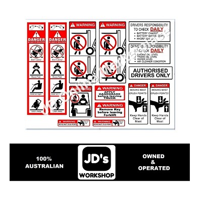 Forklift Safety Decal Sheet Sticker Kit | eBay