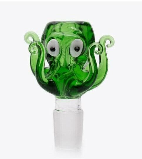 Premium 14mm Green Thick Glass Octopus Bong Bowl Head Piece Bong Bowl ...
