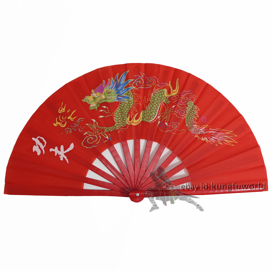 Beautiful Bamboo Tai chi Kung fu Fans with Dragon Martial arts Wushu ...