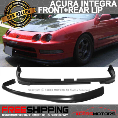 Fits 94-97 Acura Integra T-R Front Bumper Lip PU + ABS Rear Bumper Lip ...