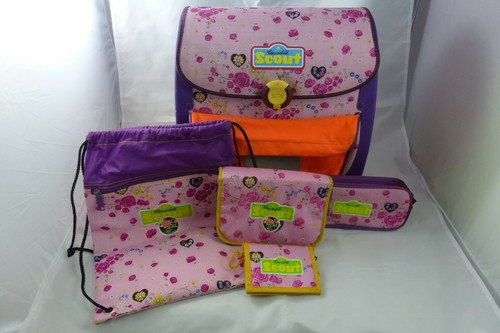 Scout Schulranzen Set 5 teilig Schultasche Rosa Rosen Federmappe ...