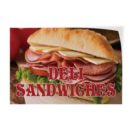 Decal Stickers Deli Sandwiches Advertising Printing F Vinyl Store Sign ...