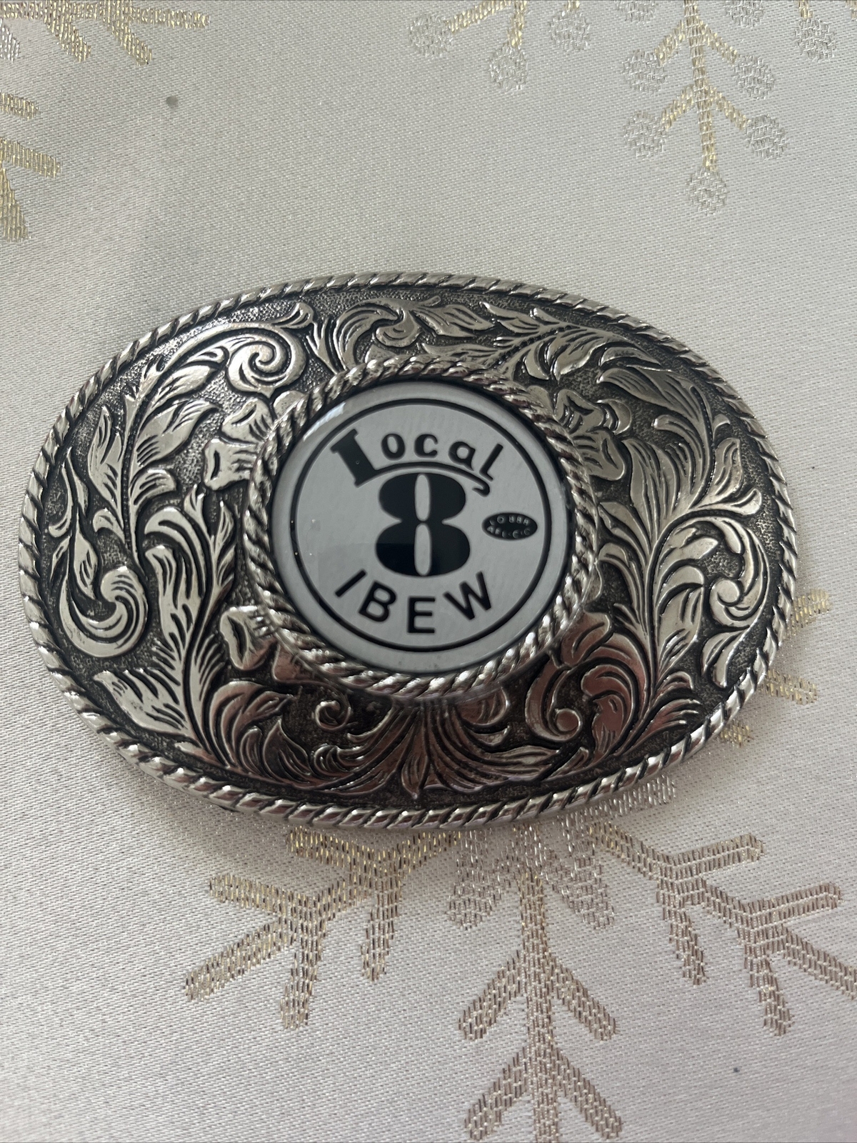 Vintage IBEW Local 8 Silver Belt Buckle, Rare! Perfec… - Gem