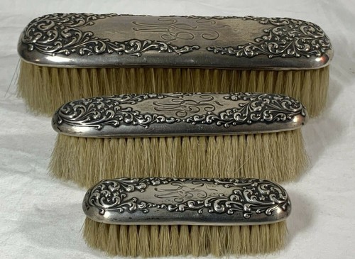 R. WALLACE & SONS STERLING SILVER Vanity Clothes Brush Set - Monogramed ...