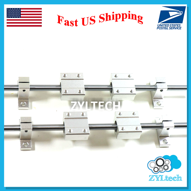 8mm 400 Mm Hardened Shaft Rod Rail Kit W/ Bearing Block Support 3d ...