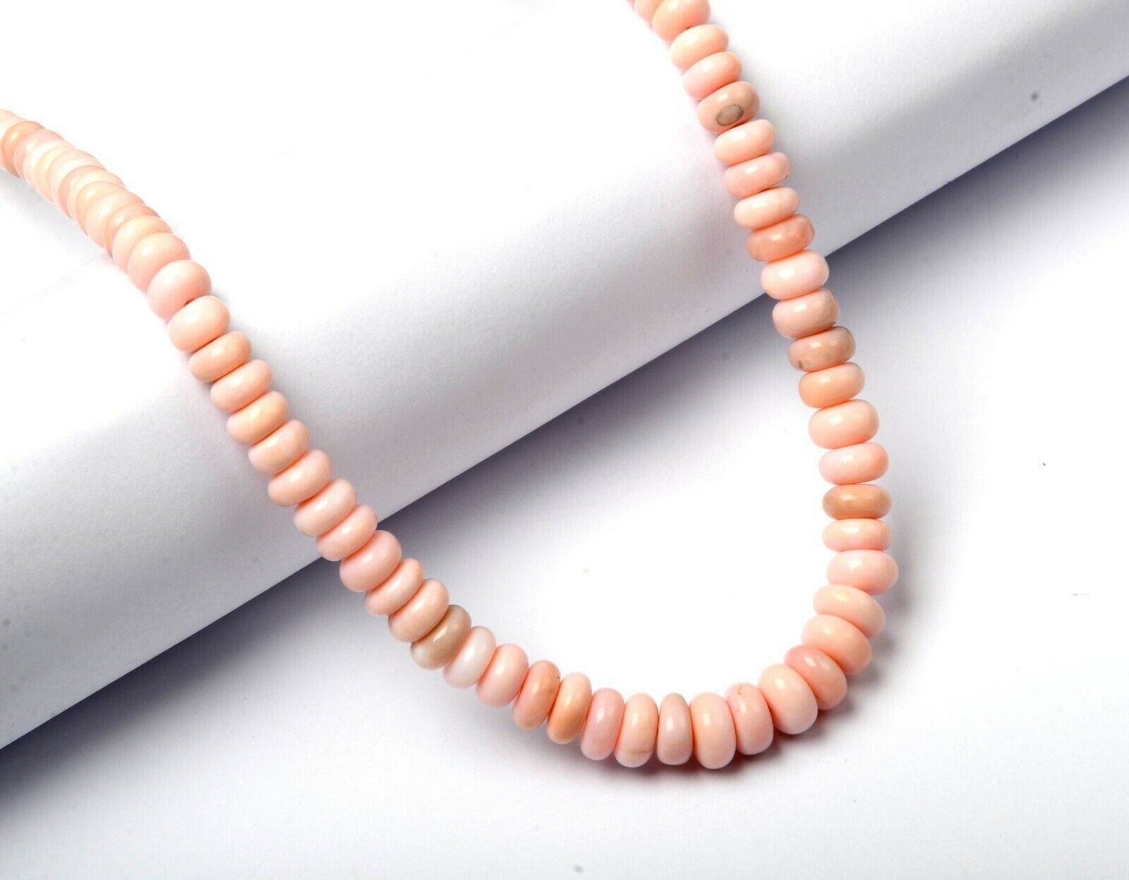 Natural Opal Necklace 7-9 MM Beads 16 Inch Pink Opal Necklace Rondelle ...