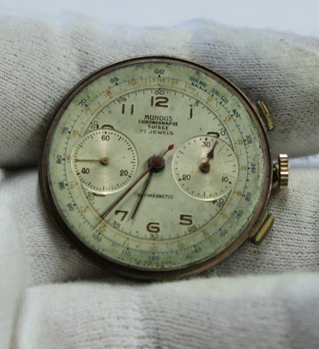 Swiss Mundus Chronograph Watch Movent 17j (Not Running) | eBay