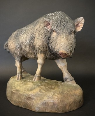 Vintage Oberammergau Black Forest Wood Carved German Wild Boar Hog ...